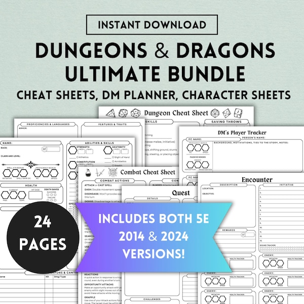 D&D 5e Character Sheet: PDF - Printable for Dungeons and Dragons ...