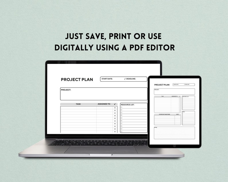 Project Planner Printable Template, Task Tracker, Productivity Planner ...