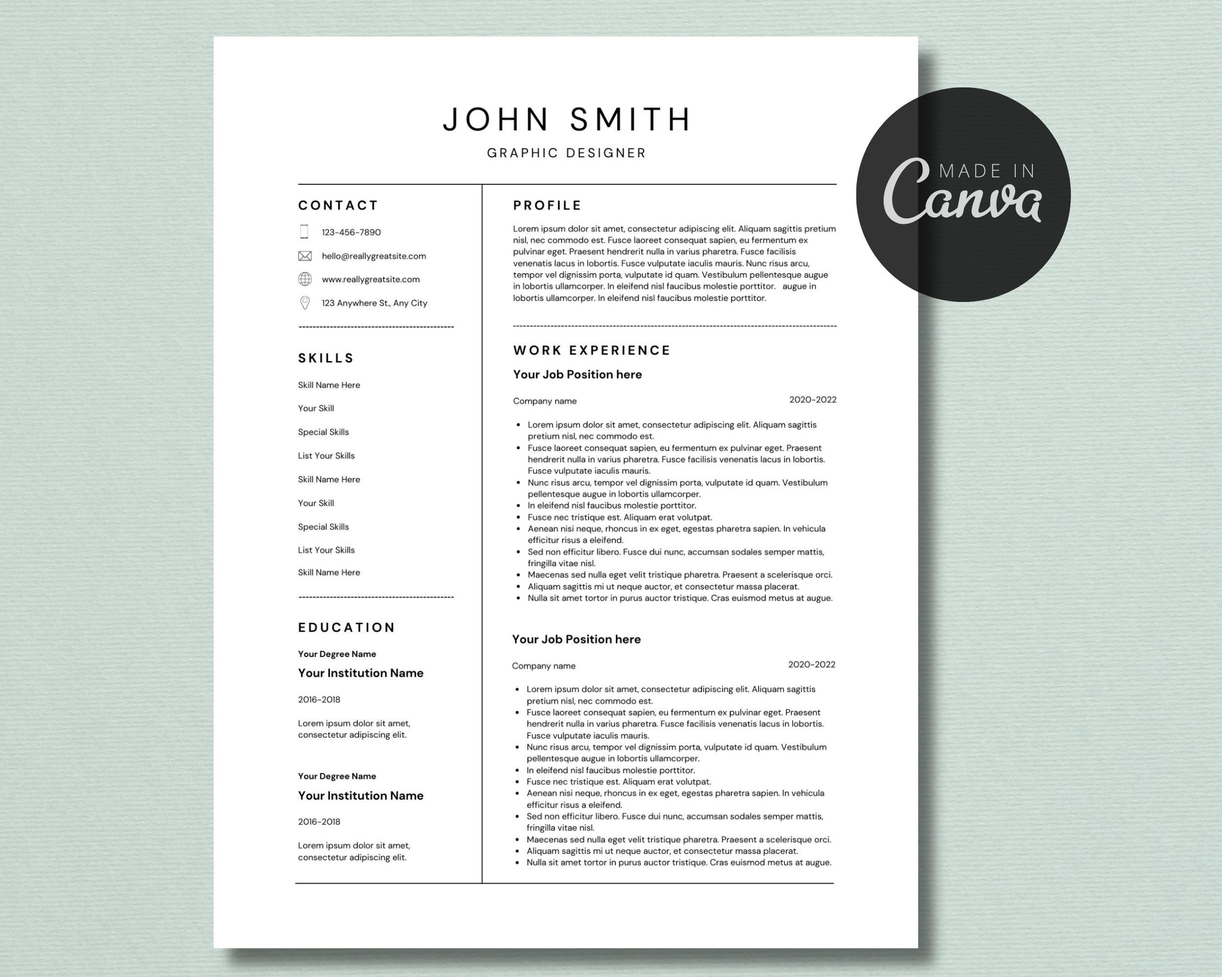 Modèle de CV facile, CV d’emploi, rédacteur de CV, modèle de CV ...