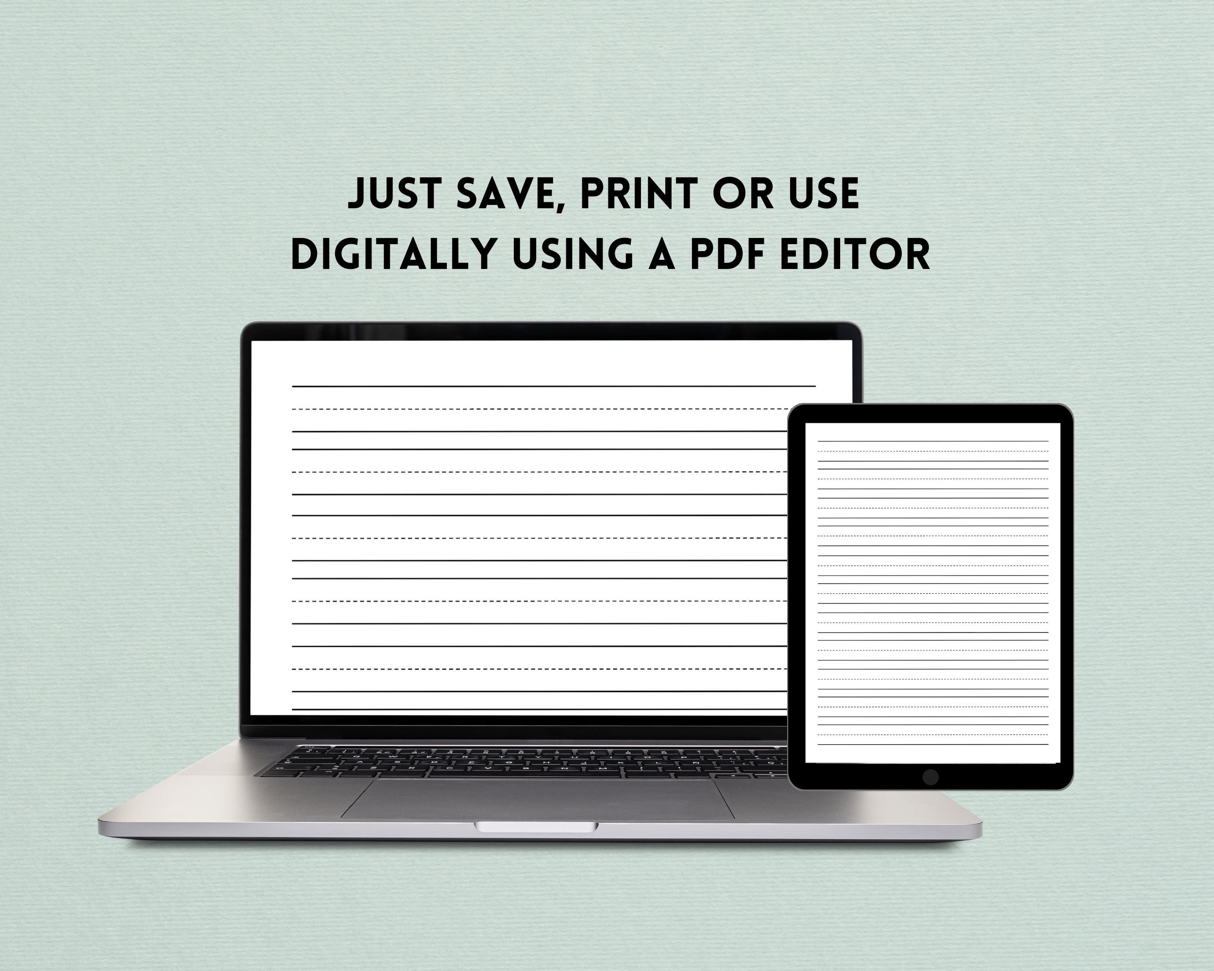 Handwriting Practice Paper Printable, Printable Stationary, Penmanship ...