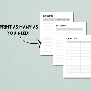 Sales Log Printable Template, Sales Tracker, Order Tracker, Order List ...