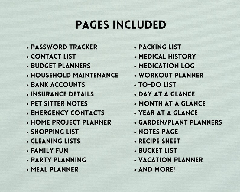 Household Planner Printable, Home Planner Digital, House Planner Binder ...