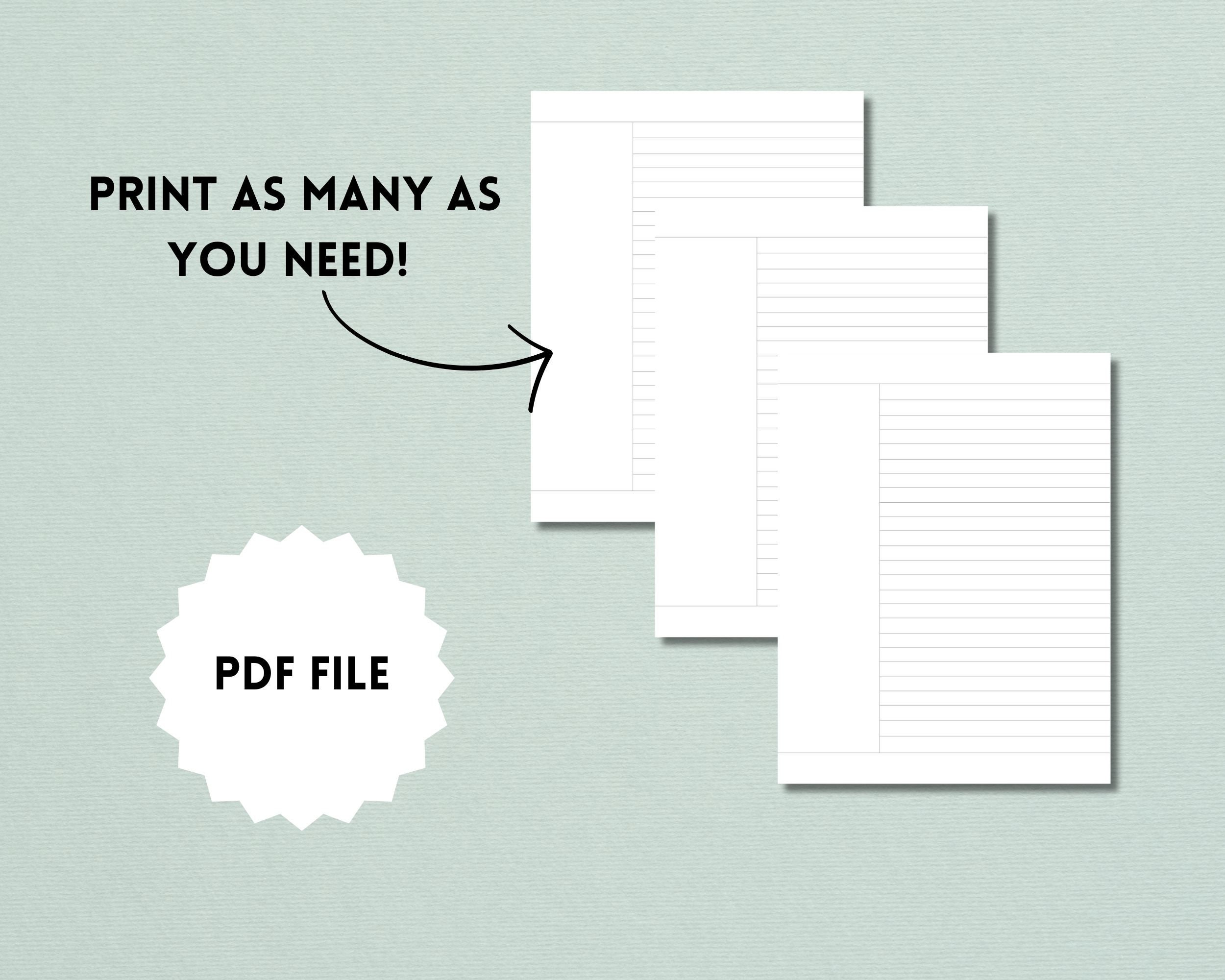 Cornell Notes Printable Template, Blank Notes Page, Study Note Taking ...