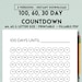 100, 60, 30 Day Countdown Printable Template, Countdown Calendar ...