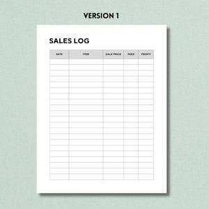 Sales Log Printable Template, Sales Tracker, Order Tracker, Order List ...