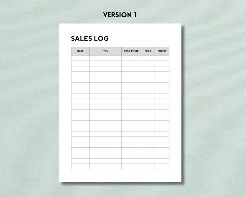 Sales Log Printable Template, Sales Tracker, Order Tracker, Order List ...