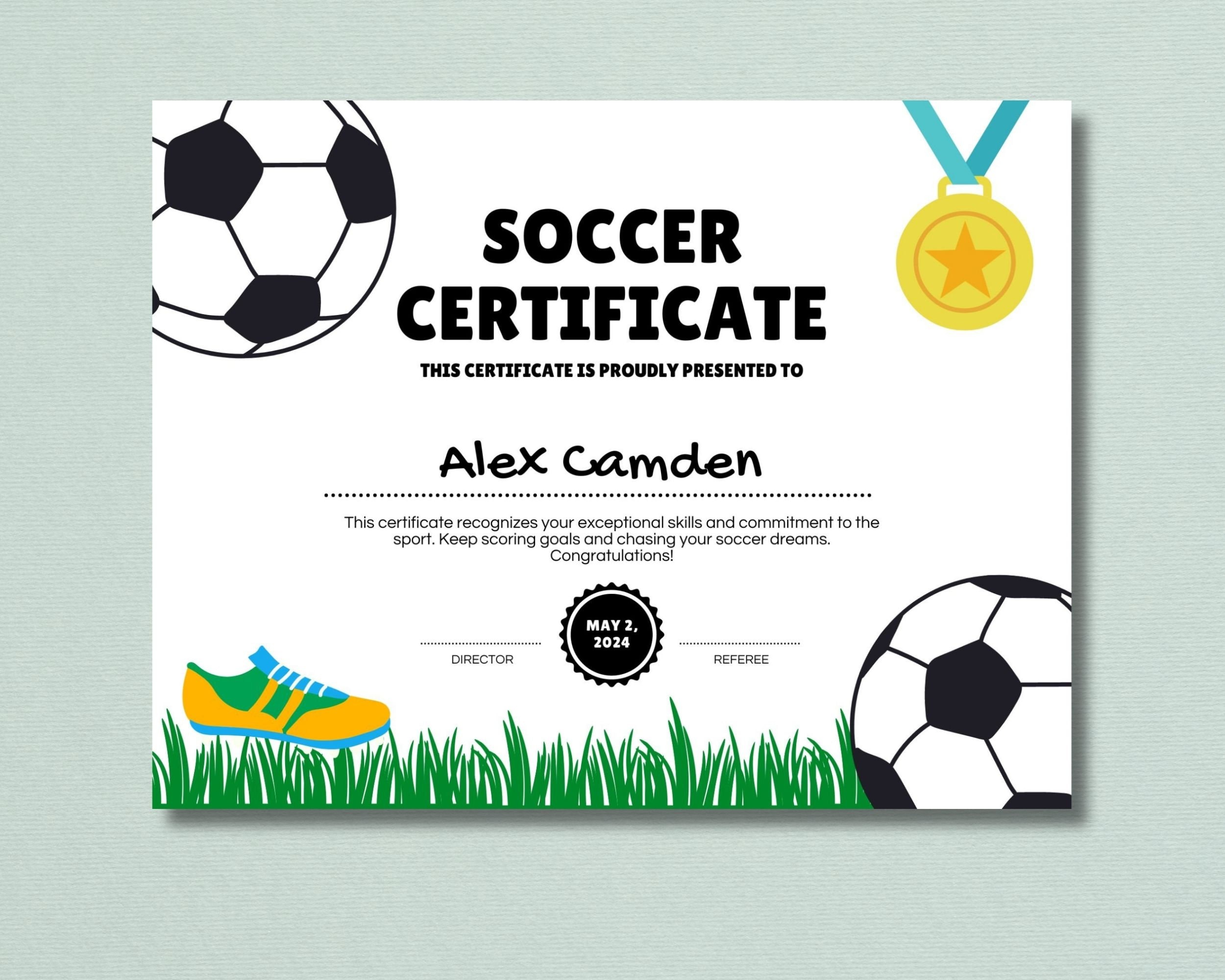 Printable Soccer Certificates