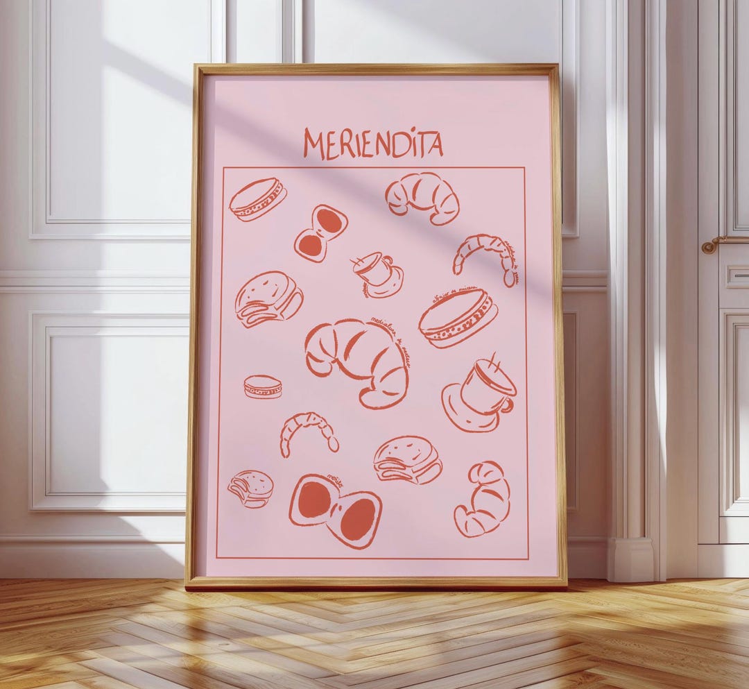 Posters, Poster Argentina, Merienda, Poster Medialuna, Cafe, Art, Wall ...