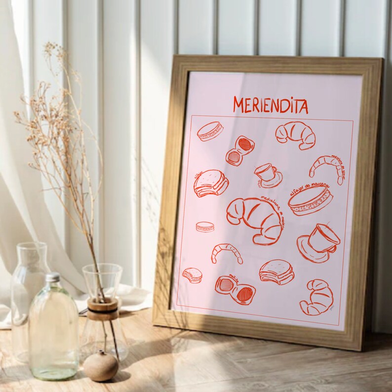 Posters, Poster Argentina, Merienda, Poster Medialuna, Cafe, Art, Wall ...