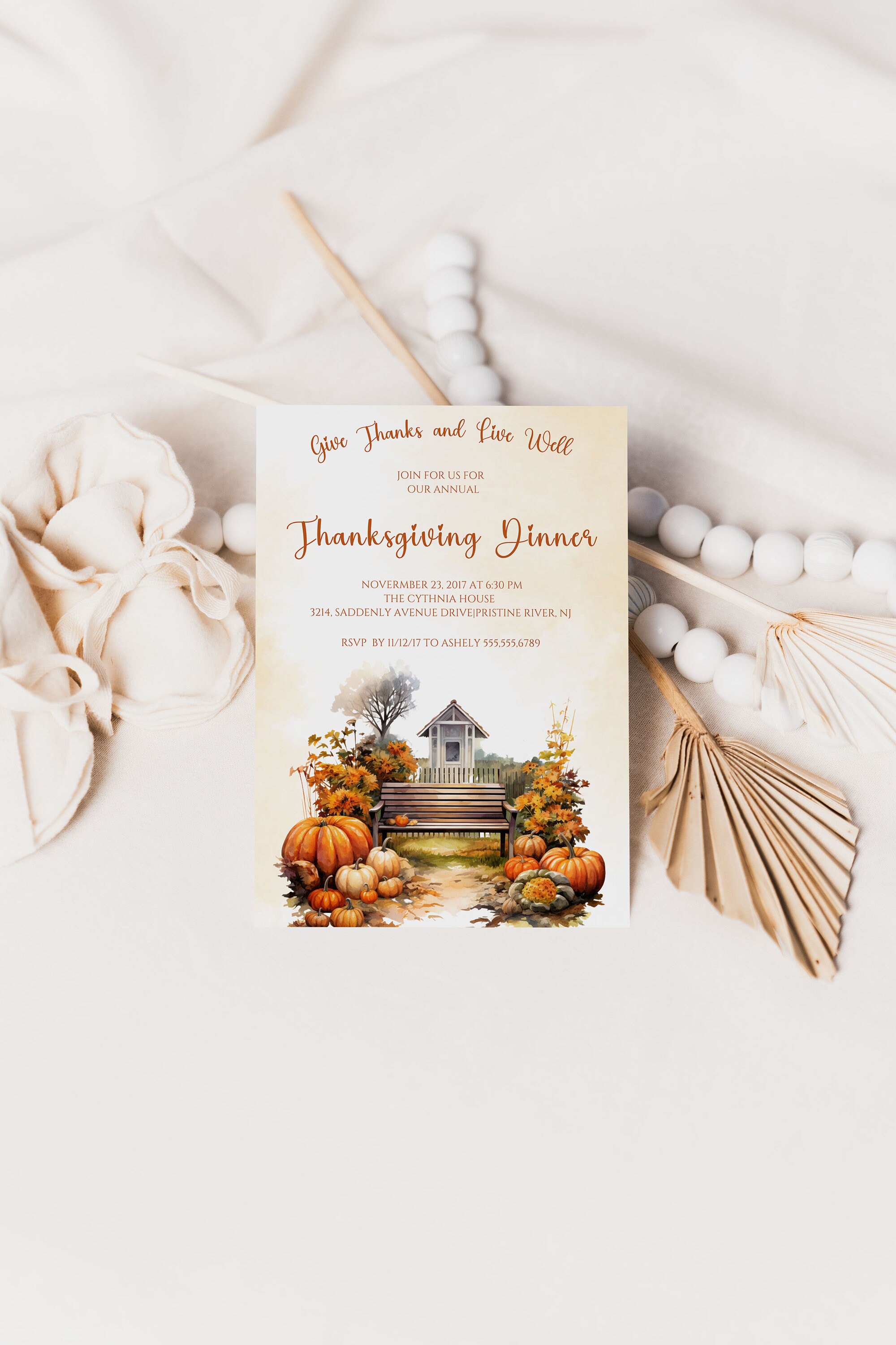 EDITABLE Thanksgiving Party Template Friendsgiving Dinner Printable ...