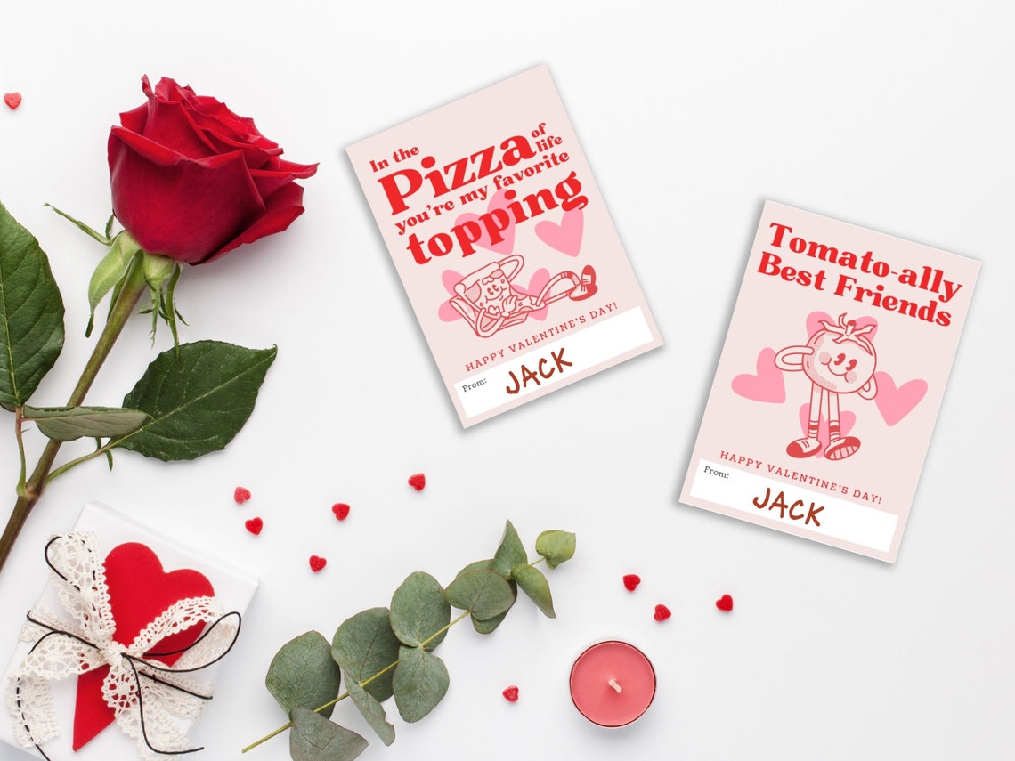 Retro Instant Download Valentines Day Cards Classroom Printable ...