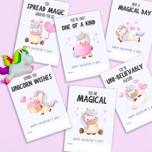 Unicorn Valentine's Day Card for Kids Classroom Valentines Day Cards ...