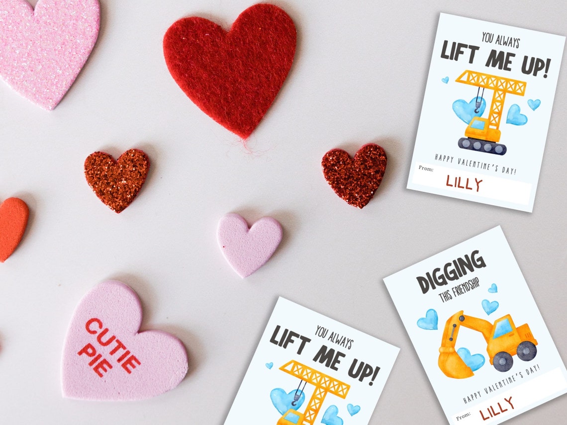Printable Construction Valentines Classroom Construction Valentine's ...