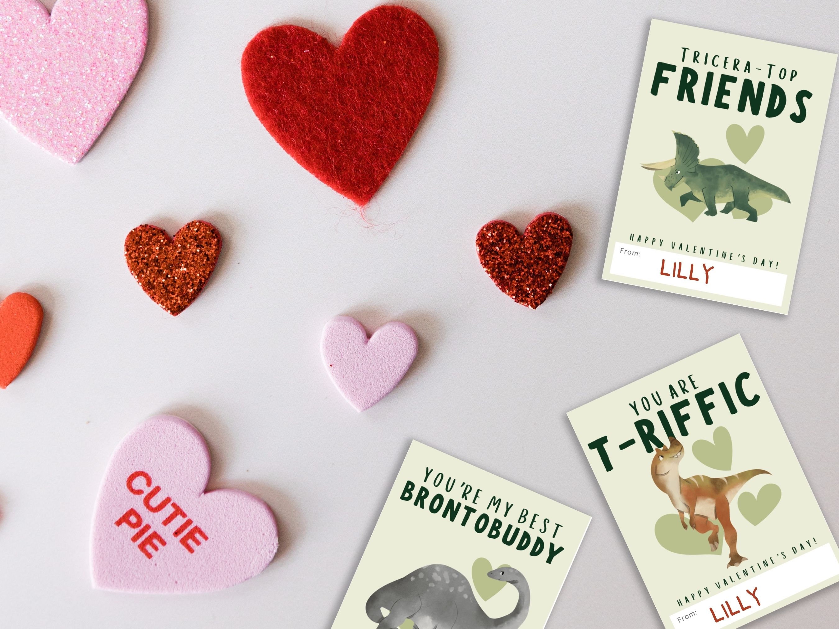 Dinosaur Kids Valentines Classroom Printable Dino Valentines Day Cards ...