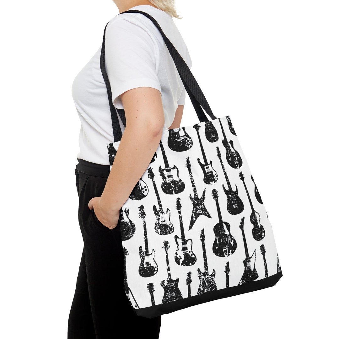 Guitar Tote Bag, Rock and Roll Tote Bag, Rocker Chick Gift, Rocker Chic ...