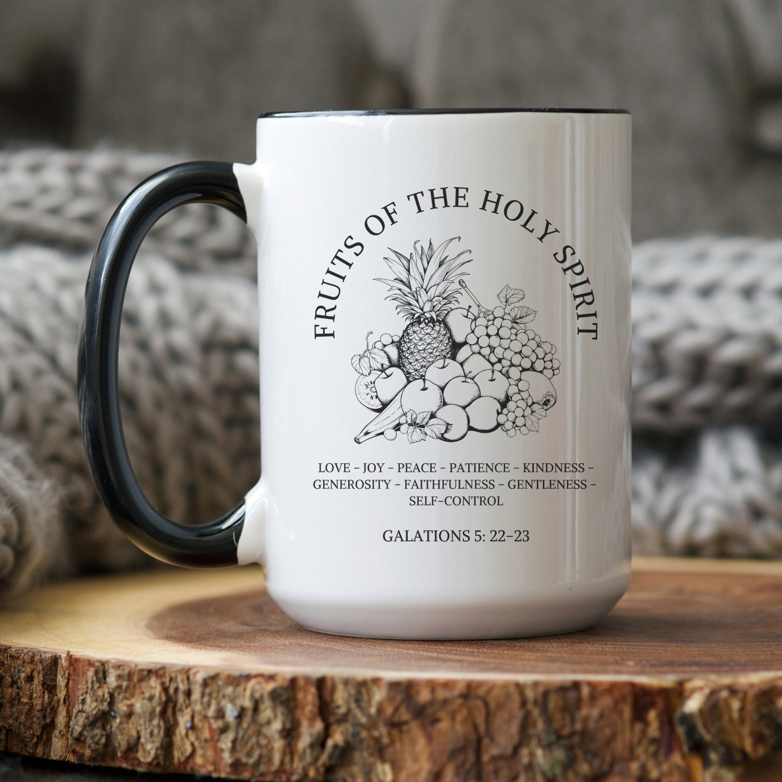 Fruits of the Holy Spirit Christian Ceramic Coffee Mug, 15oz - Faith ...