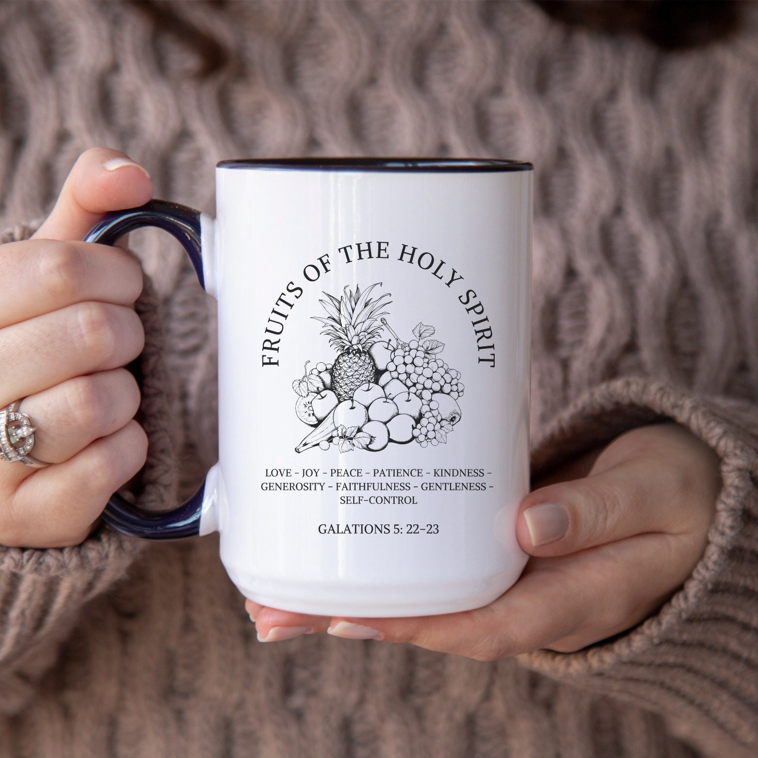Fruits of the Holy Spirit Christian Ceramic Coffee Mug, 15oz - Faith ...