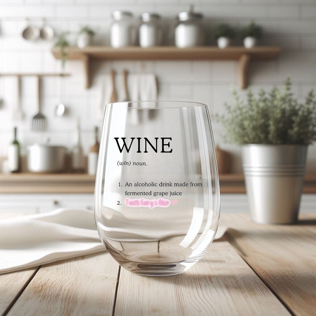Wine Definition Glass, Tooth Fairy Elixir Wine Glass, Dental Hygienist ...
