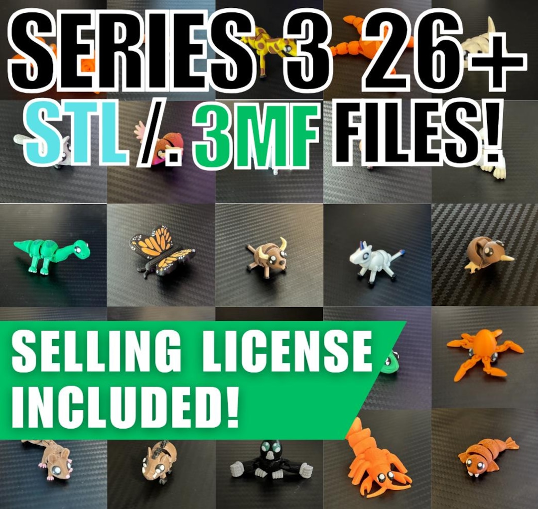 Articulated 3D Animal Models: Series 3, 26+ .STL/.3MF Files - Etsy