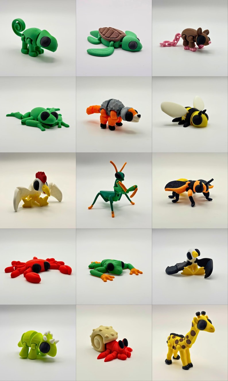 Articulated 3D Animal Models: Series 5, 60+ .STL/.3MF Files - Etsy