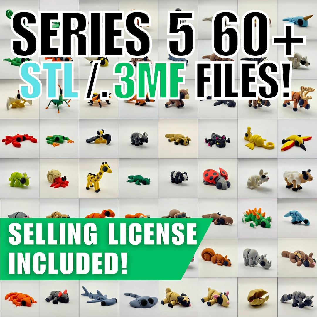 Articulated 3D Animal Models: Series 5, 60+ .STL/.3MF Files - Etsy