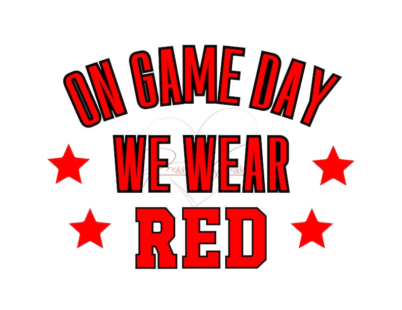 On Game Day We Wear Red Png - Etsy