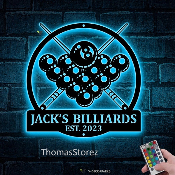 Led Billiards Sign - Etsy
