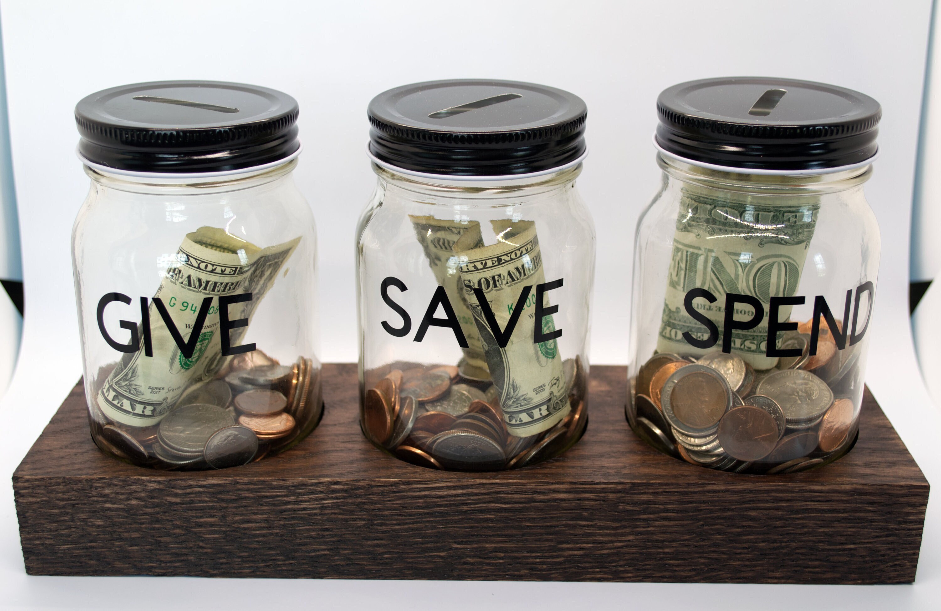 Three Jar Bank: Give, Save, Spend - Etsy