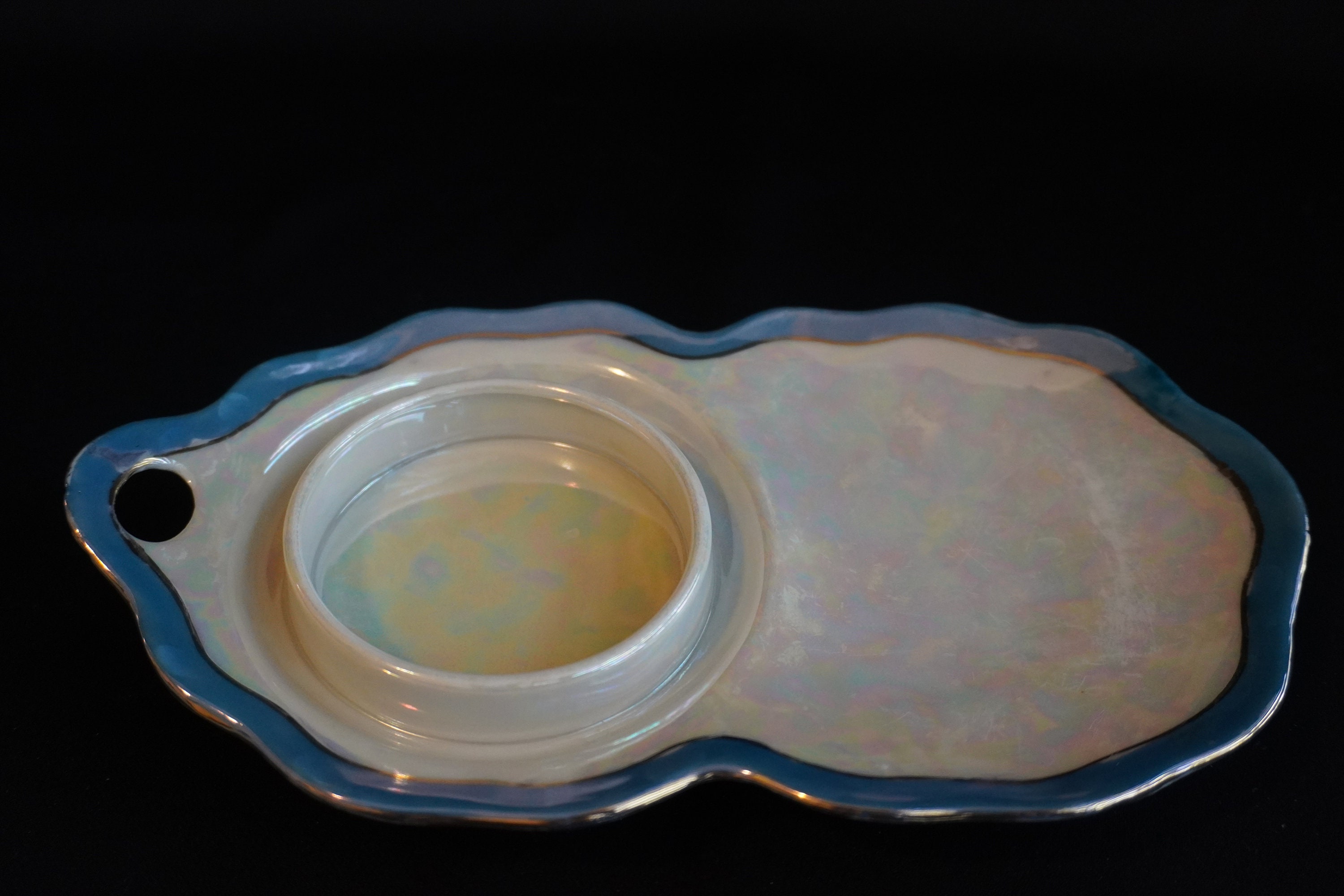 Vintage Made in Japan Iridescent Lusterware Set of 3 Snack and Tea Set ...