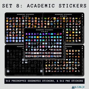 Academic Digital Stickers | 1332 Goodnotes Stickers iPad Study ...