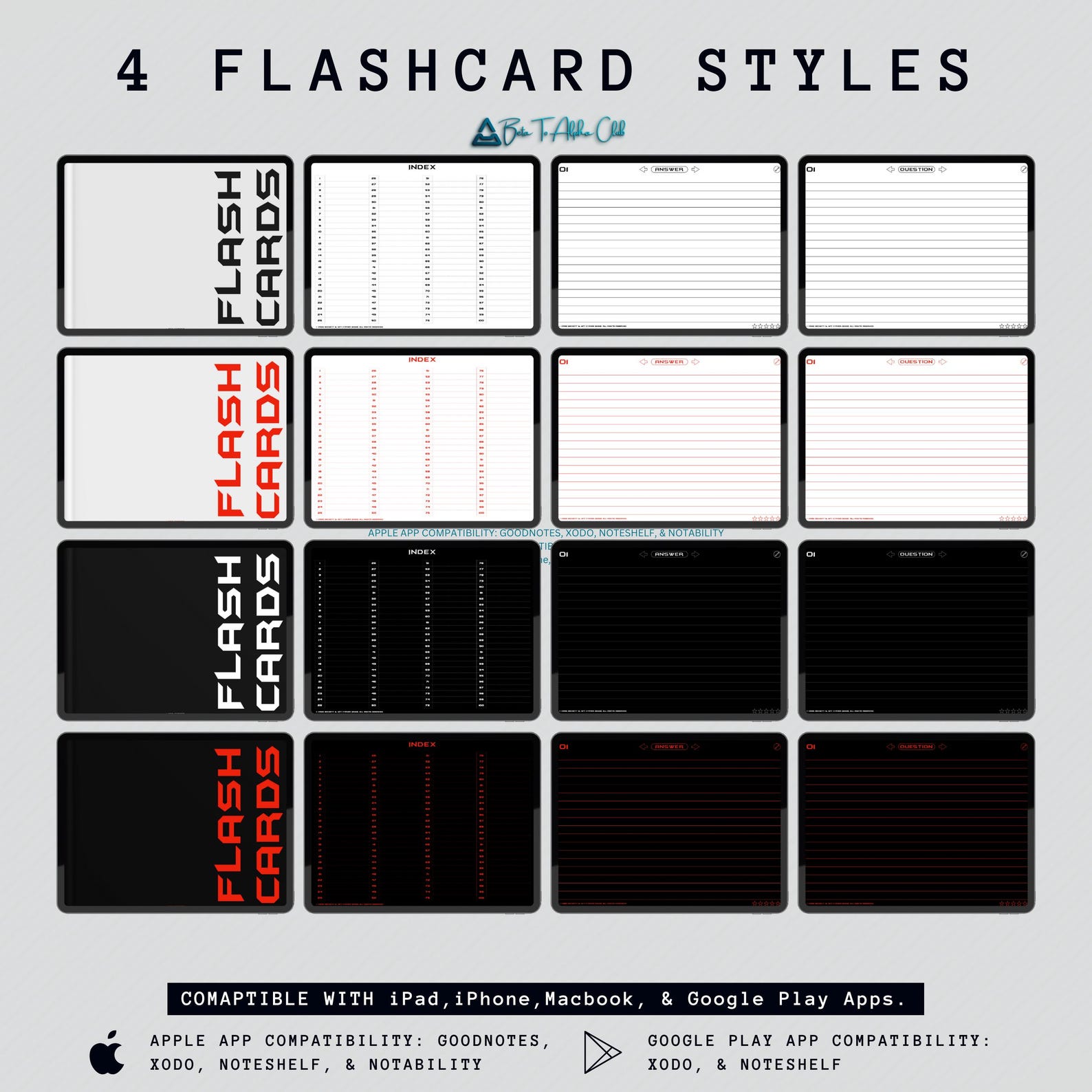 Digital Flashcards, 400 Revision Students Flashcards Goodnotes ...