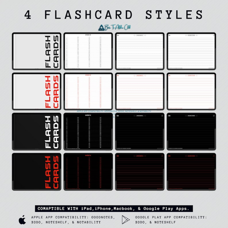 Digital Flashcards, 400 Revision Students Flashcards Goodnotes ...