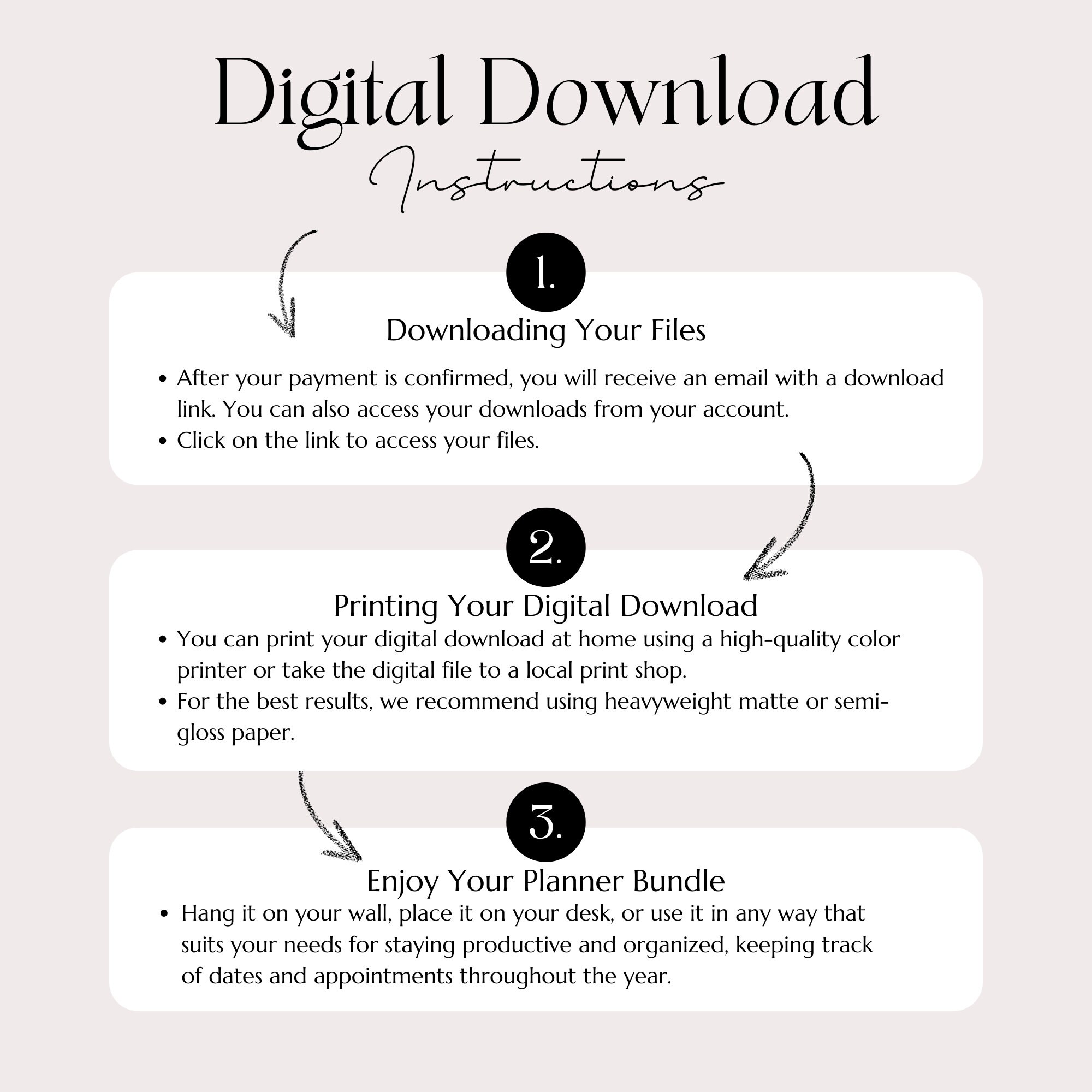 Pink Printable Daily, Weekly and Monthly Planner Bundle, Cute ...