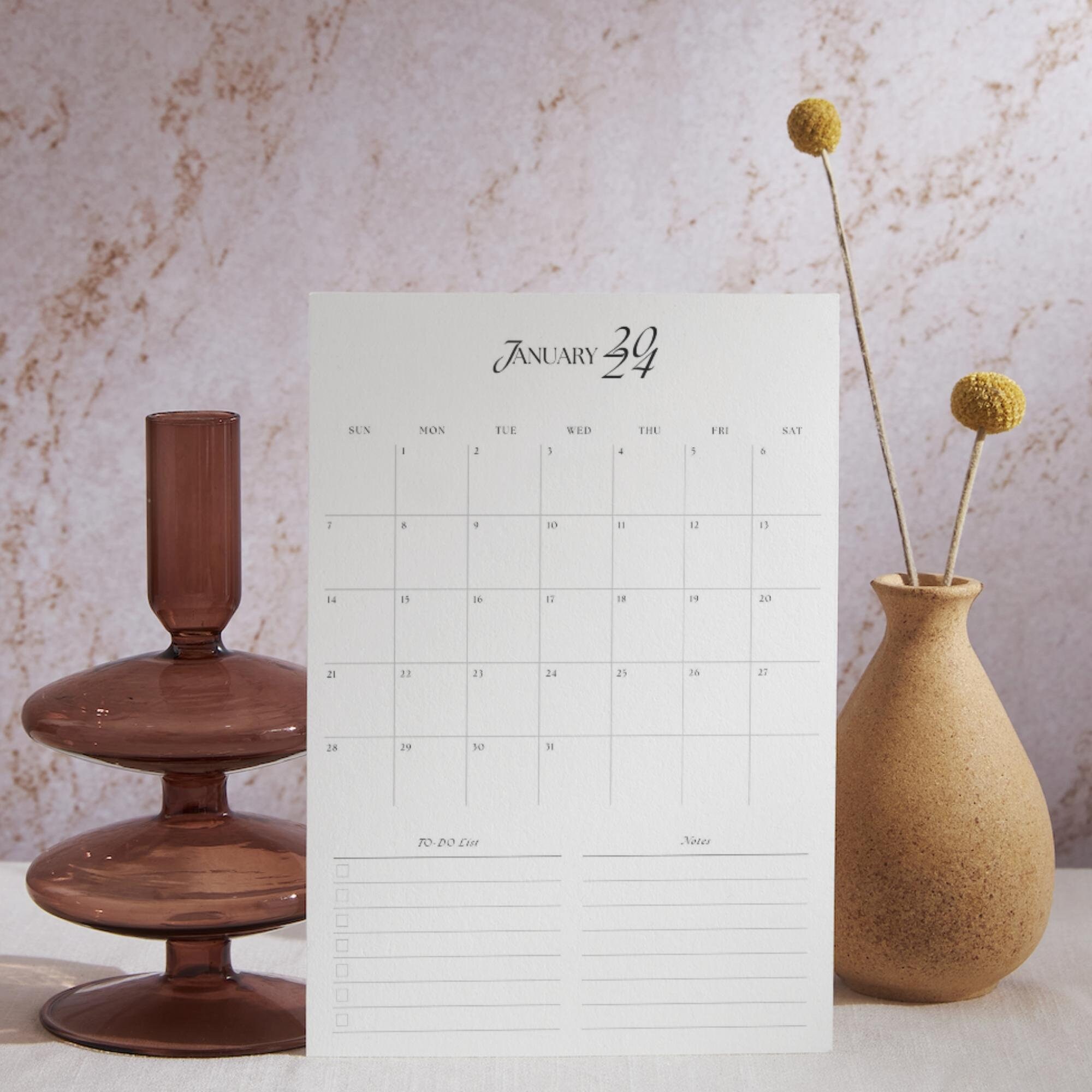 Printable Monthly Calendar 2024 | Monthly Planner 2024 | A3, A4, US ...