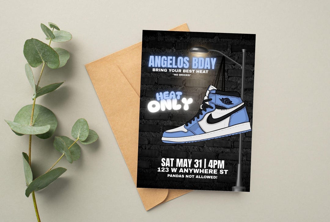 Printable Birthday Invitation, Sneakerhead Birthday Invitation ...