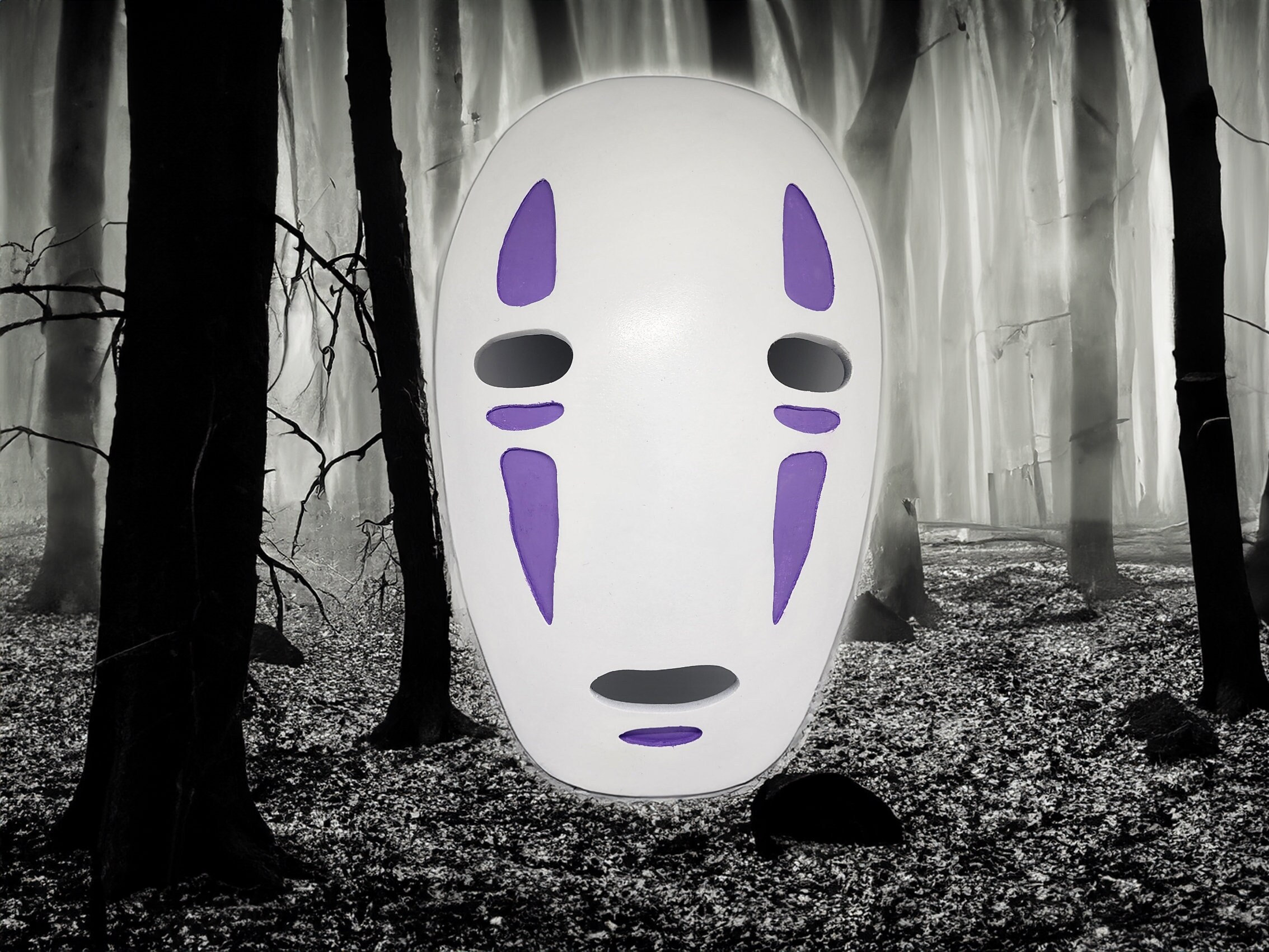 No Face/kaonashi Mask || 3D Printed || Hand Painted || Fan Art - Etsy