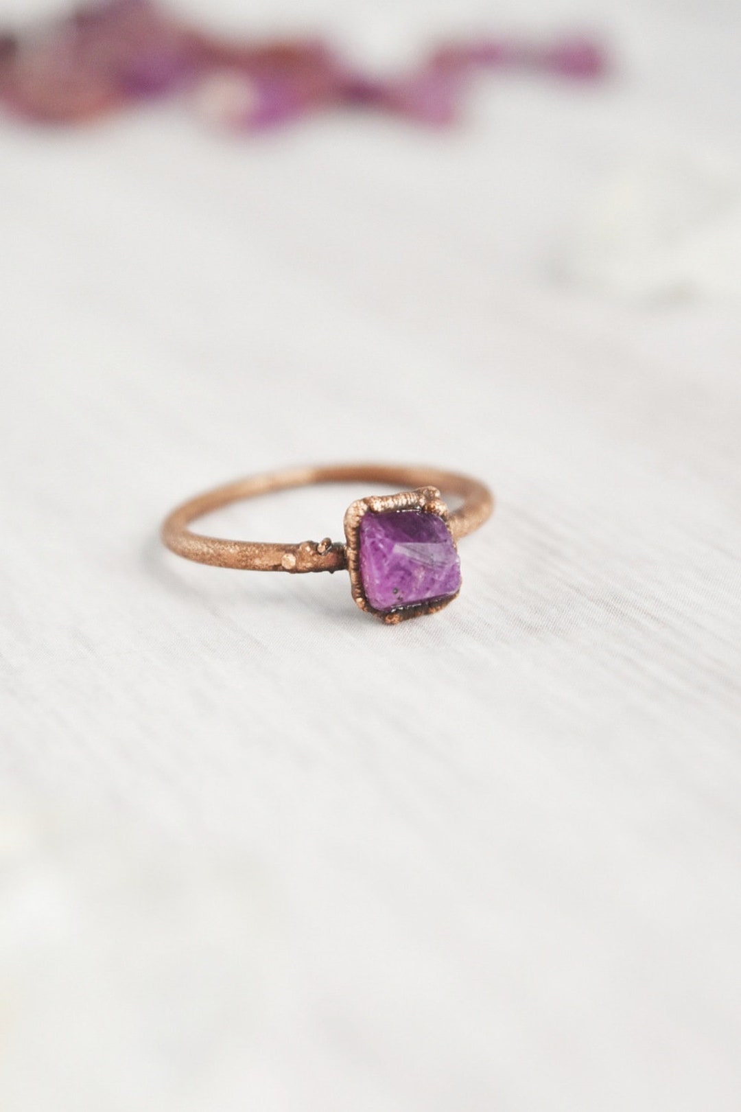 Size 7 Raw Ruby Ring, Stone Ring for Women, Natural Ruby Jewelry, July ...