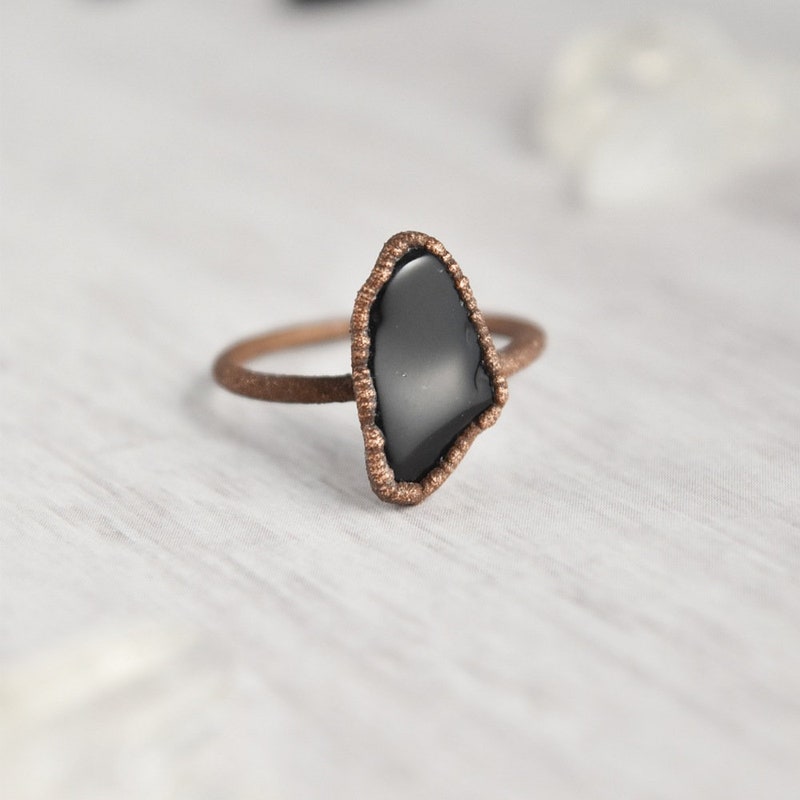 Obsidian Ring - Etsy