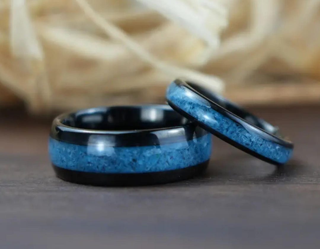 Glow in the Dark Tungten Ring,4mm and 8mm Tungsten Glowing Ring,glowing ...