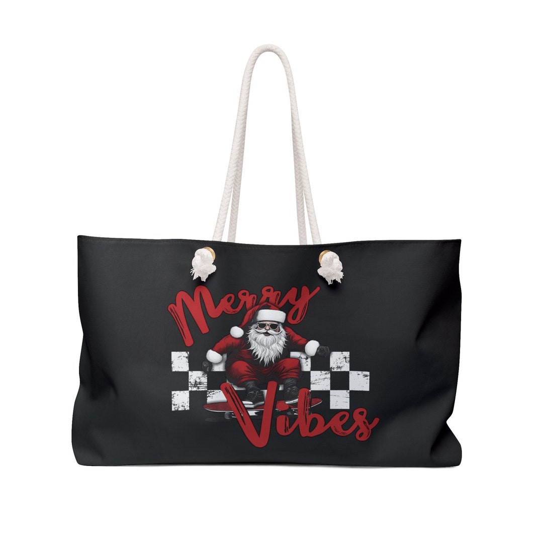 Santa Bag Santa Airport Bag Santa Tote Bag Cool Santa Rad - Etsy
