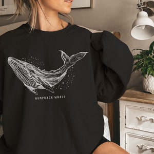 Humpback Whale Celestial Sweatshirt, Whale Crewneck Sweater, Vintage ...