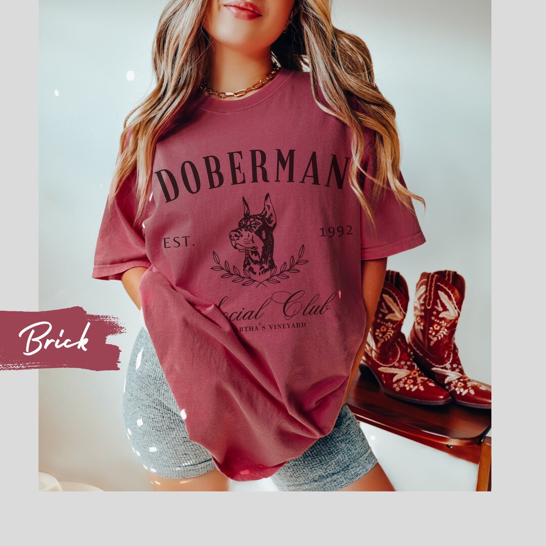 Custom Doberman Social Club Name Tshirt, Custom Dog Mom Shirt, Gift for ...