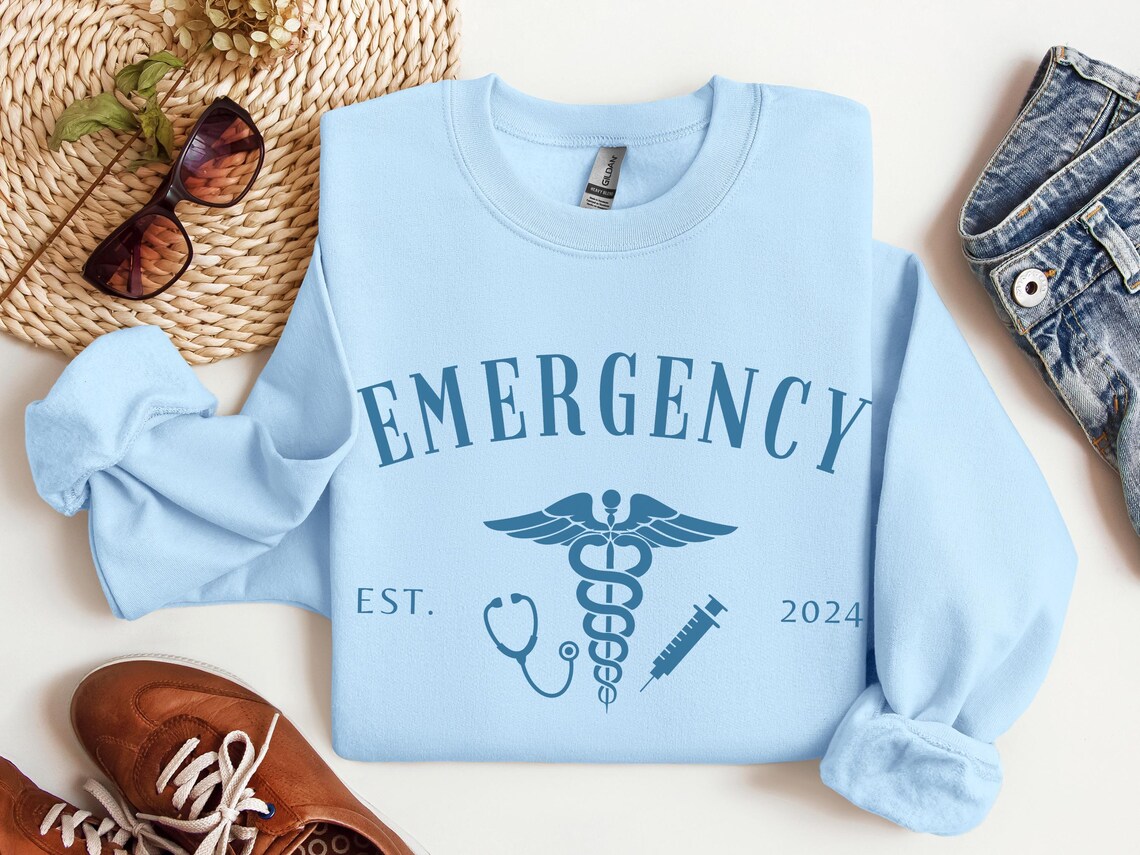 Custom Emergency Department Graphic Sweatshirt, Personalized ER Nurse ...