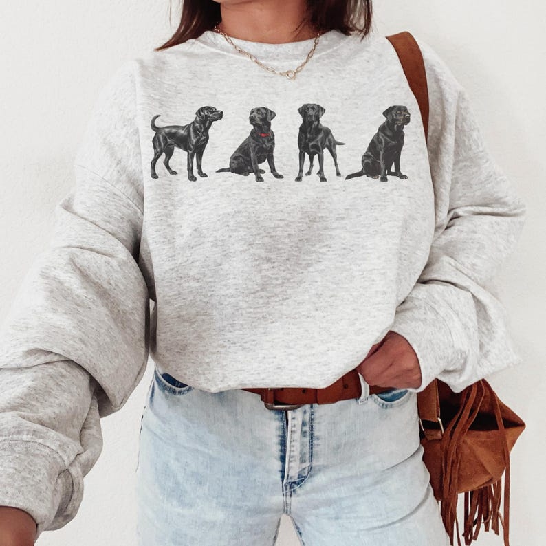 Black Labrador Retriever Unisex Sweatshirt, Lab Dog Mom Sweater, Gift ...
