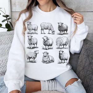 Vintage Sheep Graphic Sweatshirt, Sheep Farmer Mom Sweater, Sheep ...