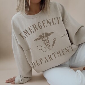 Custom Emergency Department Graphic Sweatshirt, Personalized ER Nurse ...
