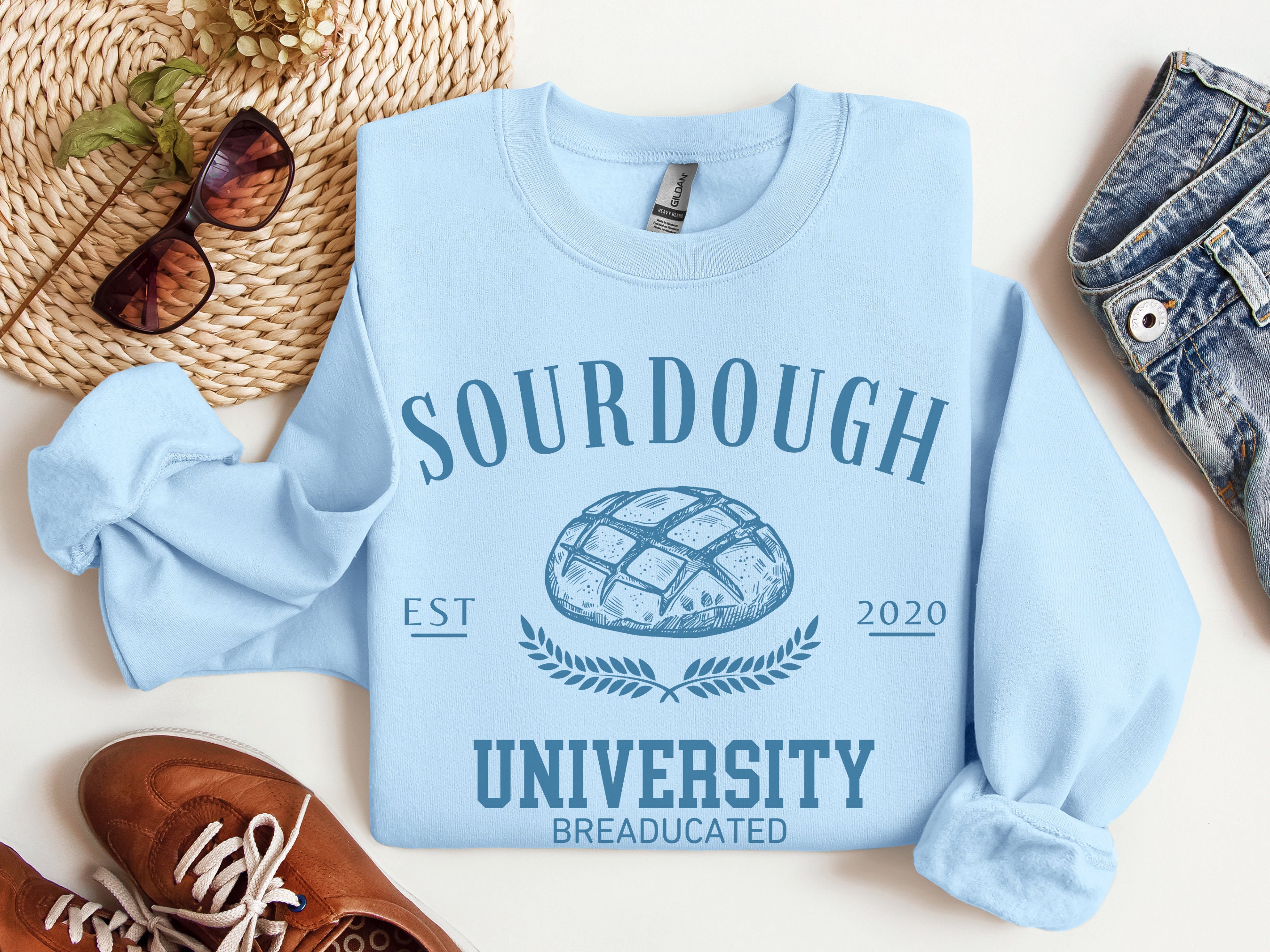 Sourdough University Sweatshirt for Baking Mom, Funny Breaducated ...