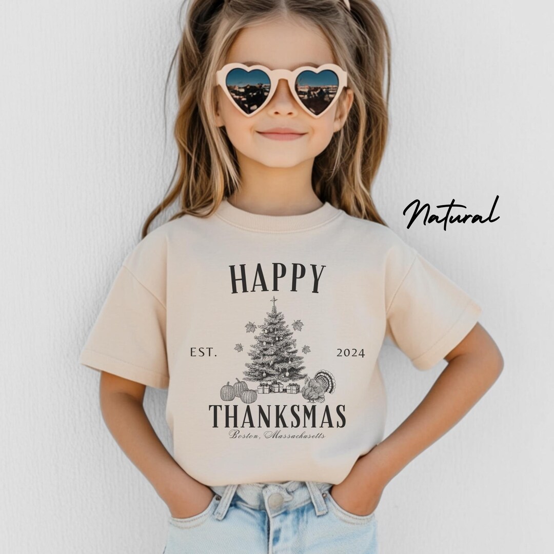 Personalized Youth Thanksmas Family Matching Shirt, Happy Christmas ...