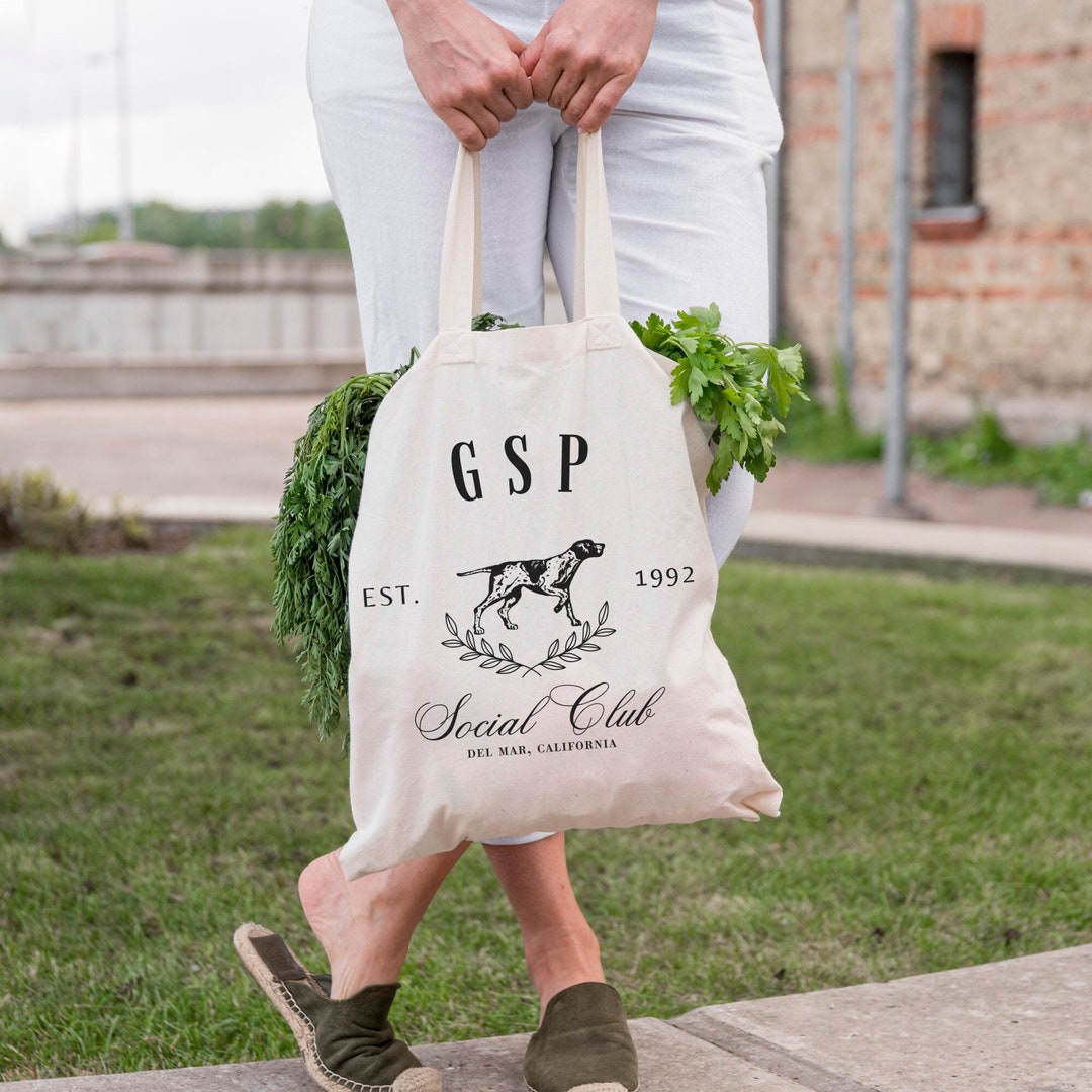 GSP Dog Social Club Tote Bag, Custom German Shorthaired Pointer Mom ...
