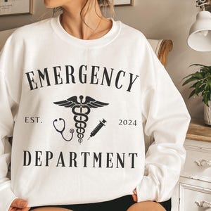 Custom Emergency Department Graphic Sweatshirt, Personalized ER Nurse ...